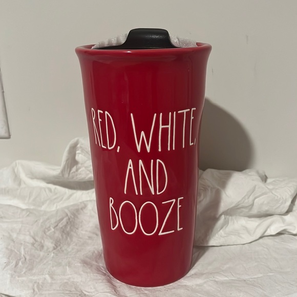Rae Dunn | Other | Nwt Rae Dunn Red White And Booze Ceramic Travel Mug ...